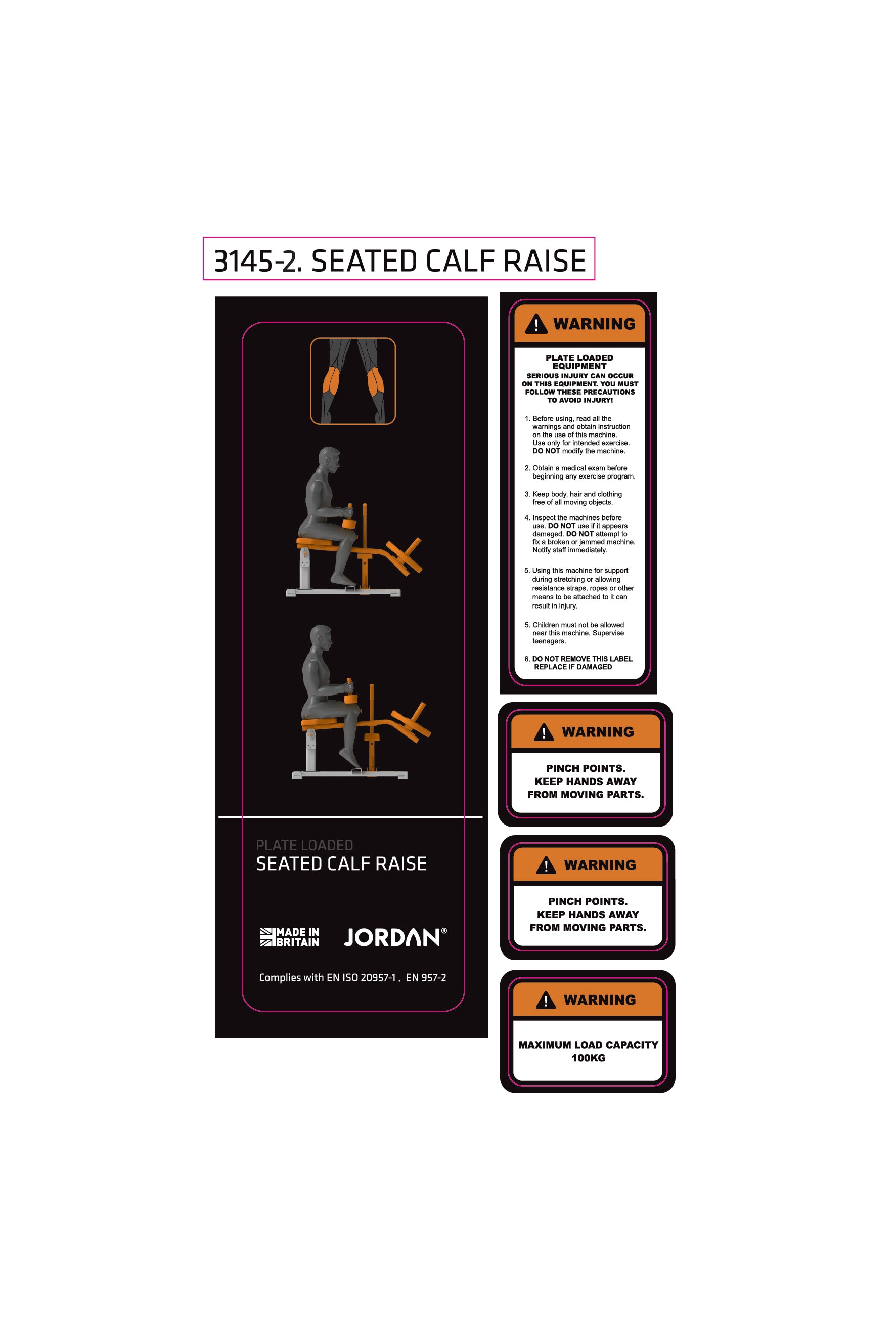 JOR - Sticker Set 3145-2 Seated Calf Raise – Super-Wide Digital