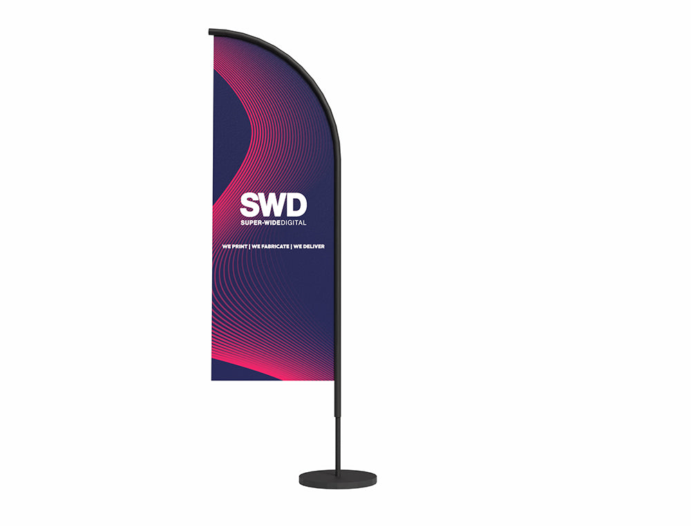 Large Feather Flag & Pole KIt – Super-Wide Digital