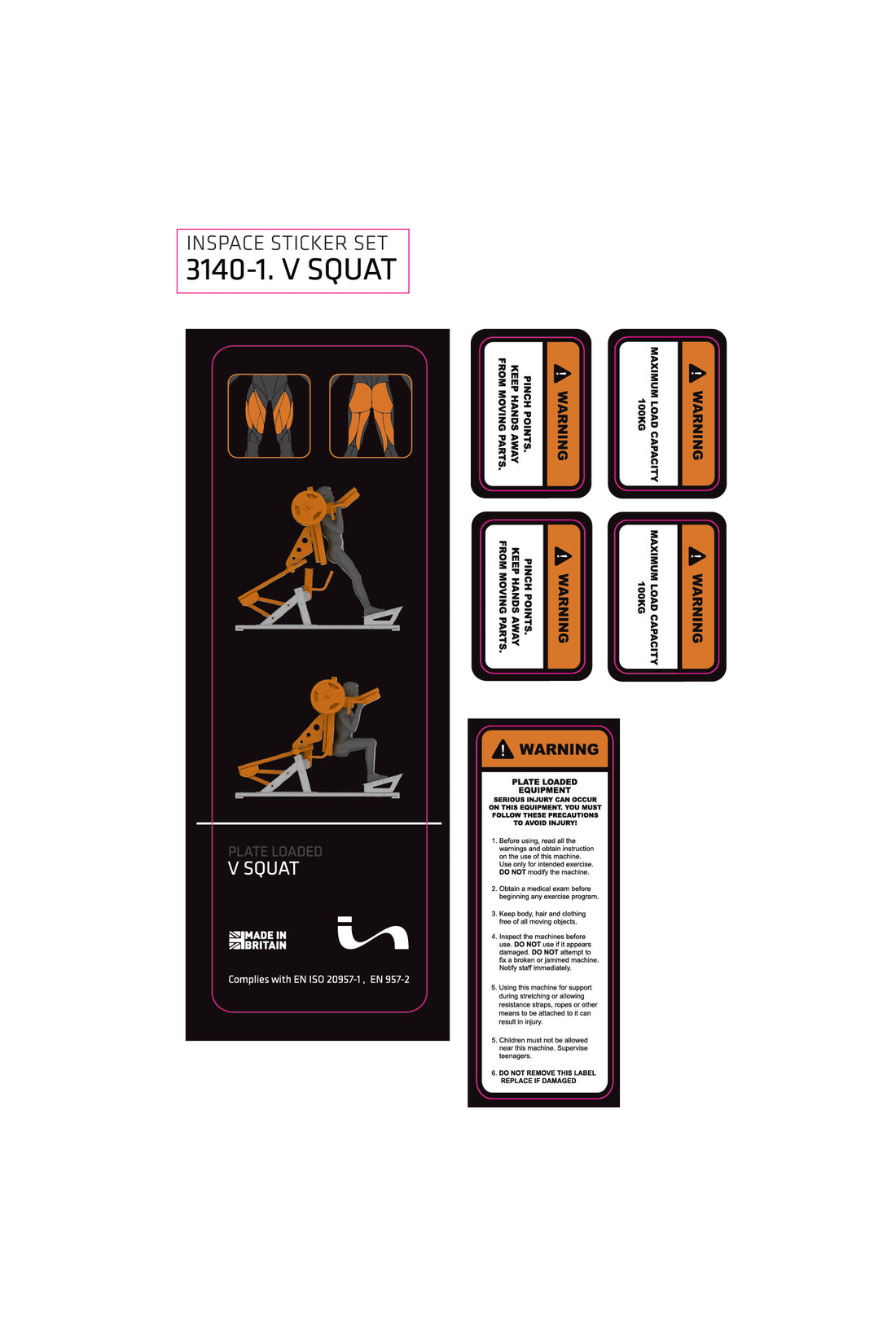 INS - Sticker Set 3140-1 V Squat – Super-Wide Digital
