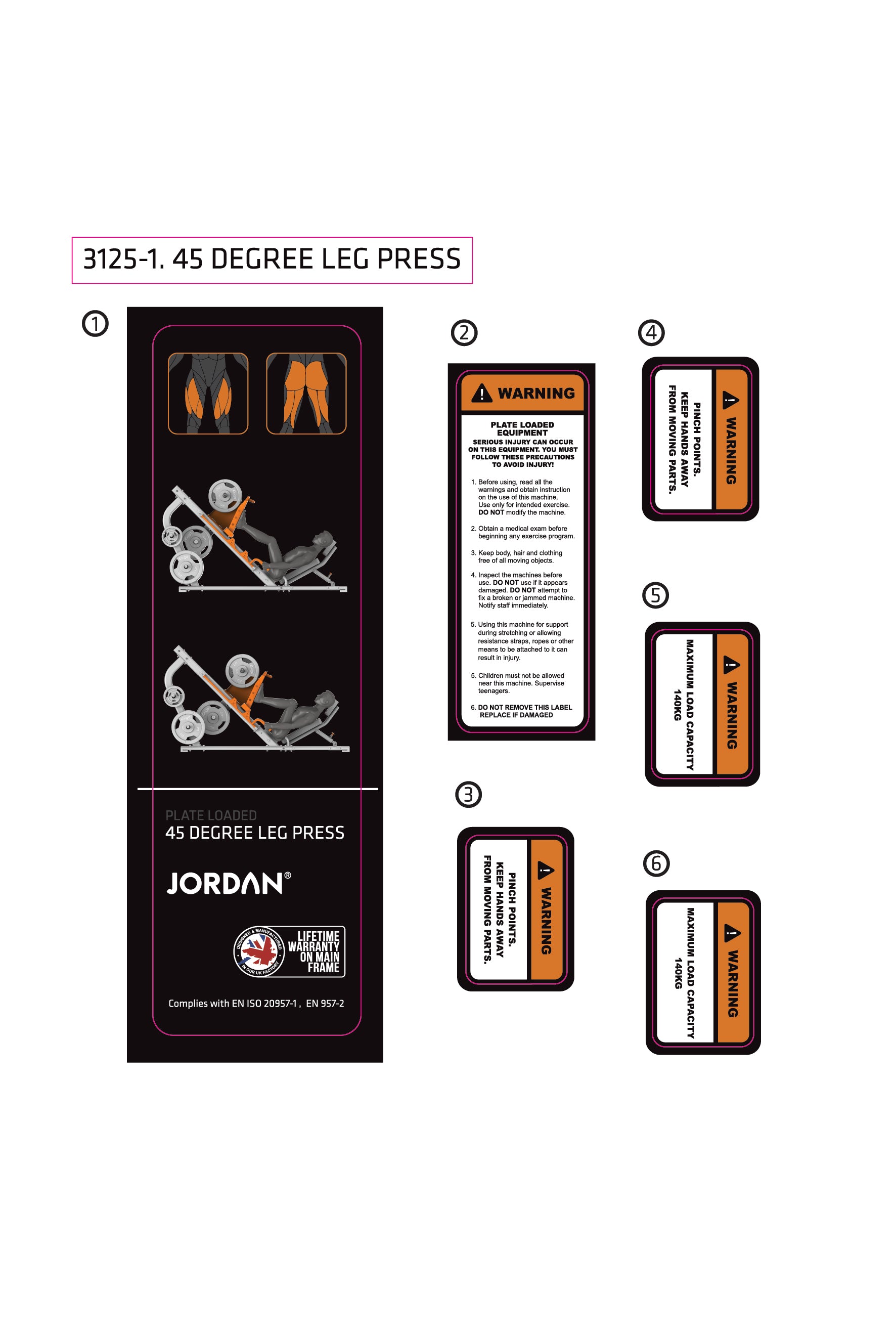 JOR - Sticker Set 3125-1 45 Degree Leg Press v1 – Super-Wide Digital